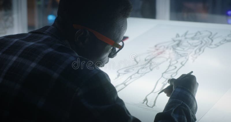 Male Graphic Designer Drawing Concept Art Stock Photo - Image of ...