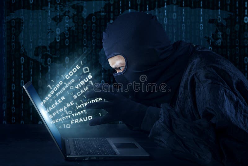 Unknown Hacker Stealing Information Stock Photo - Image of cyber ...
