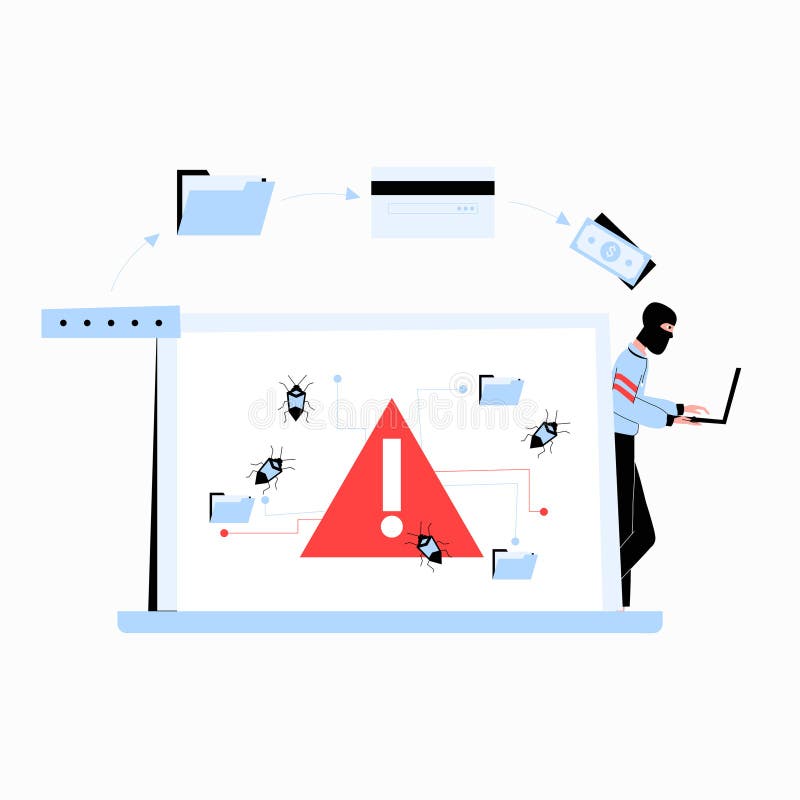 Data Leaks, Cloud Hacking. Data Hack Problem. Vector Stock Illustration ...