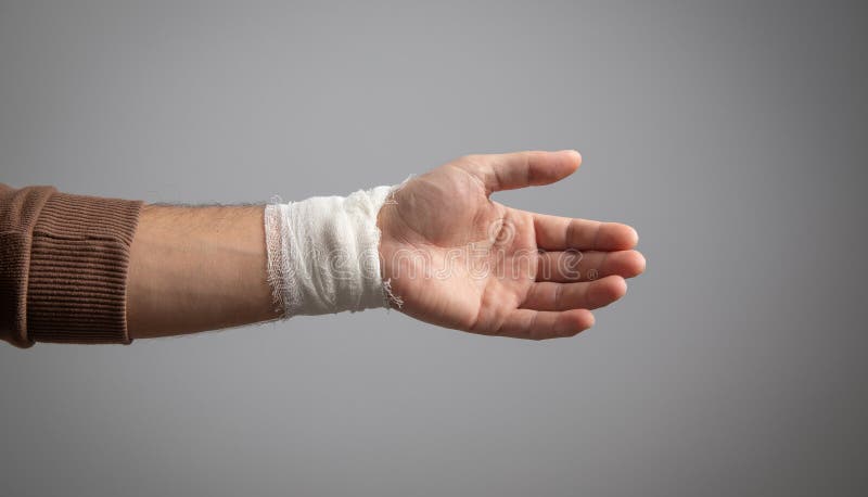 Male Hand with Bandage. First Aid Concept Stock Illustration ...