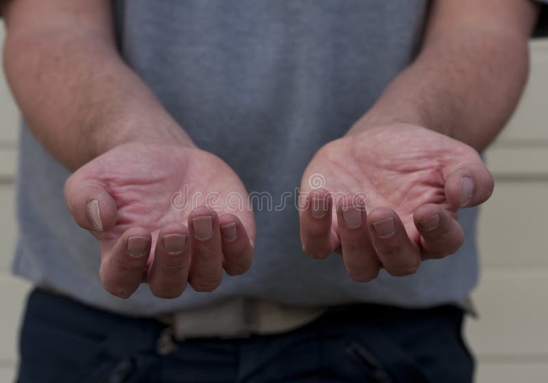 Male Hand Begging Help stock photo. Image of homeless - 46732530