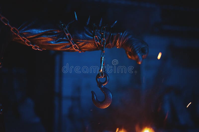 Hand with a hook stock photo. Image of spike, black - 237572884