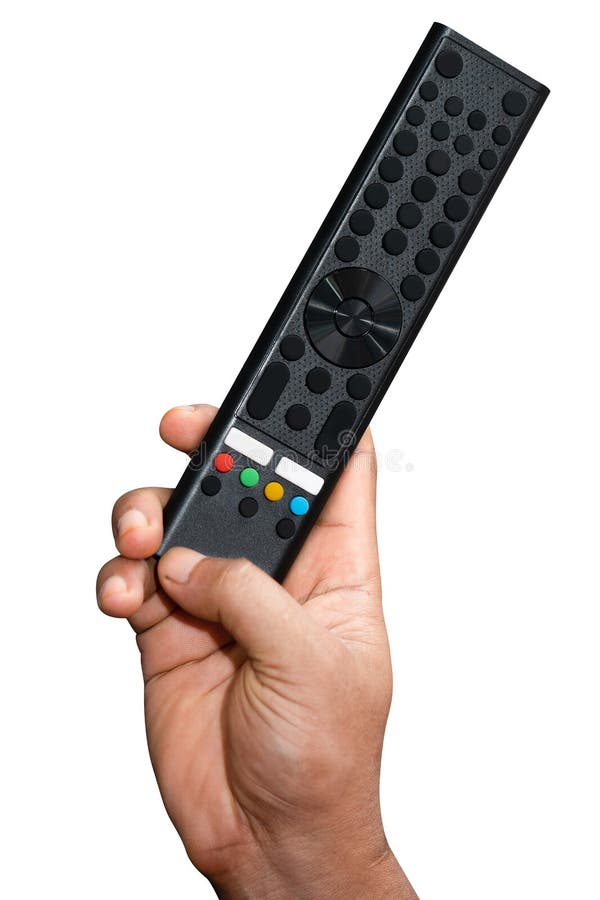 Male Hand Changing Channel with Remote Control Isolated Stock Image ...