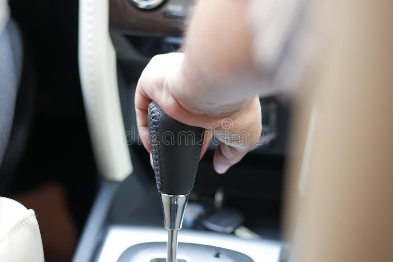 Male Hand Changing Gear in the Car, Stock Image - Image of stick ...