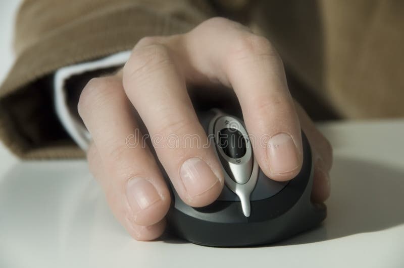 Computer mouse and hand stock image. Image of mouse, fingers - 4166607