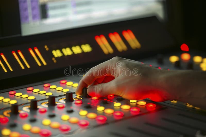 Male Hand Control Film Mixing Console Stock Photos - Free & Royalty ...