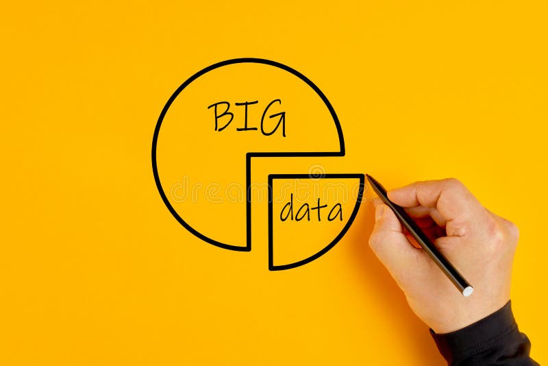 Male Hand Drawing a Pie Chart with the Words Big Data Written in it ...