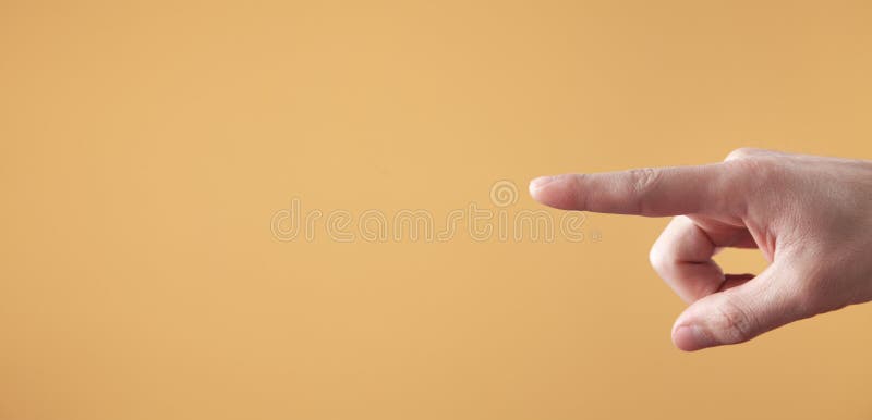 Male Hand with Finger Pointing Left Direction Stock Photo - Image of ...