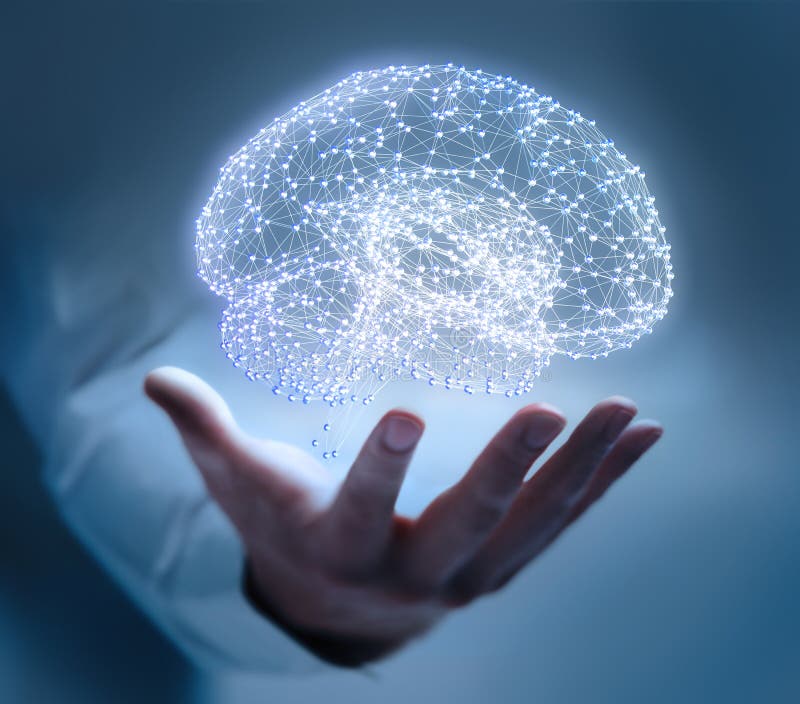 Plexus Structure Formed To a Human Brain Stock Image - Image of ...