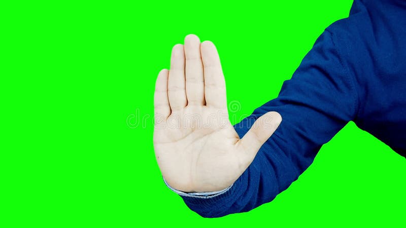 Male Hand Gesturing Halt or Stop Sign Isolated Stock Footage - Video of ...