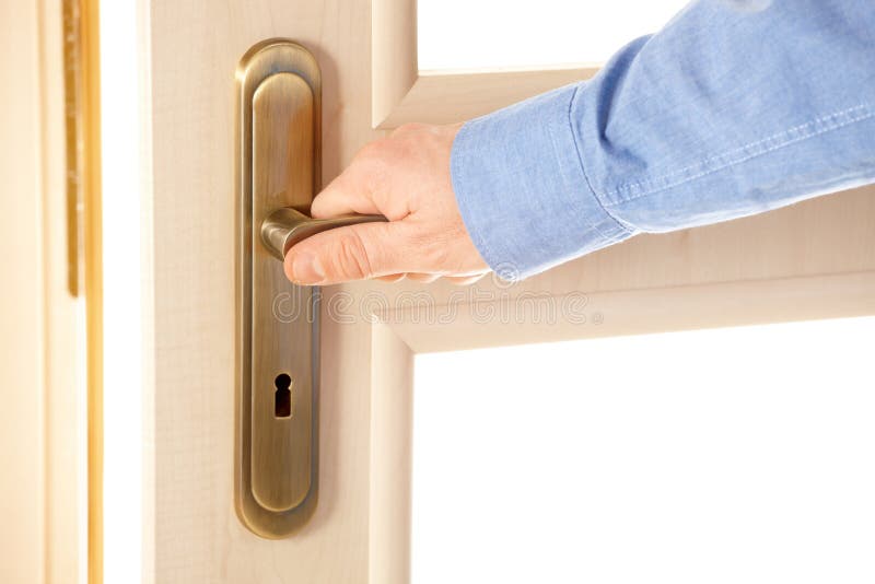 Male hand on handle stock photo. Image of enter, lock - 24079288