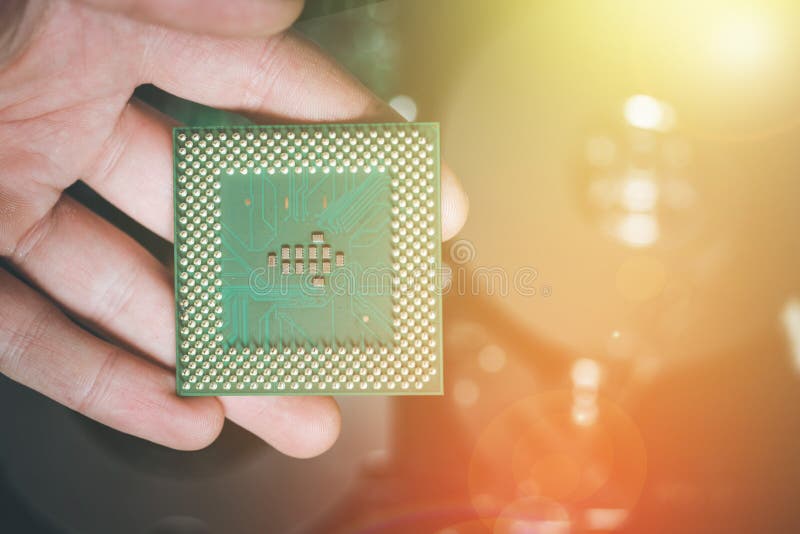 Computer Technology: Close Up of Male Hands Holding a Cpu Stock Photo ...