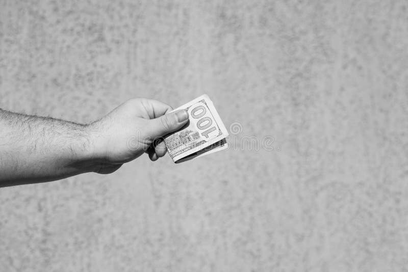 Male Hand Holding a 100 Dollar Bill Stock Photo - Image of dollar ...
