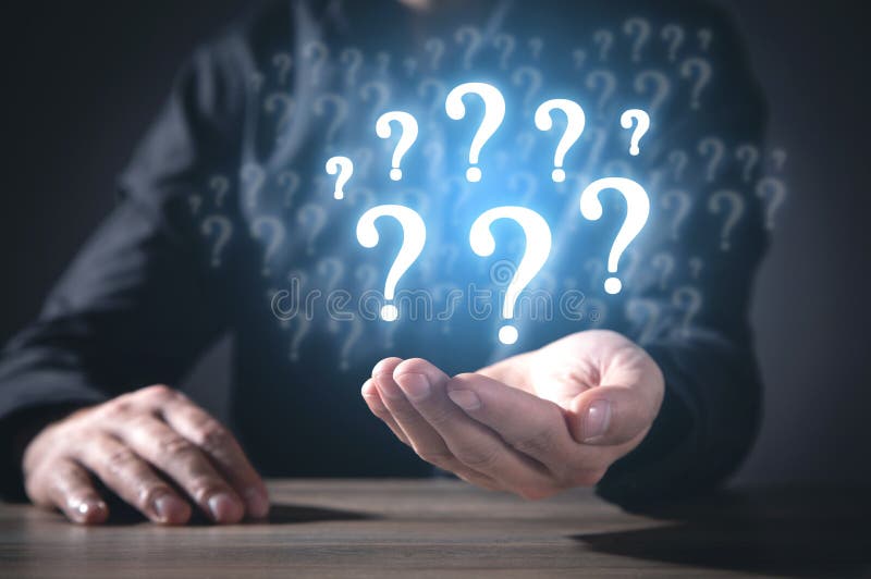 Male Hand Holding Question Marks Stock Photo - Image of marks, service ...