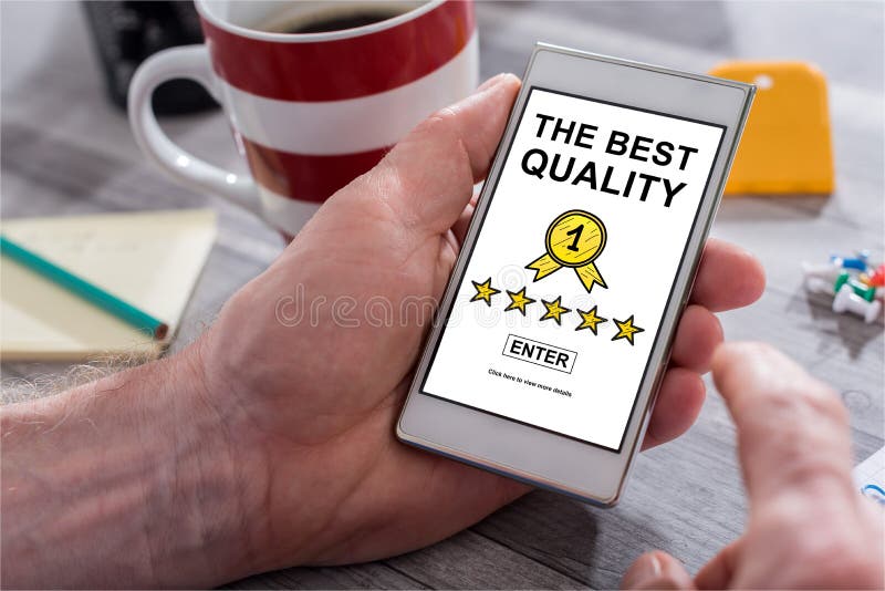 Best Quality Concept on a Smartphone Stock Image - Image of smartphone ...