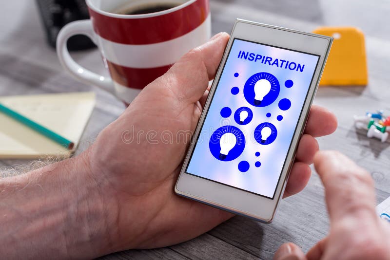 Inspiration Concept on a Smartphone Stock Photo - Image of ideas ...