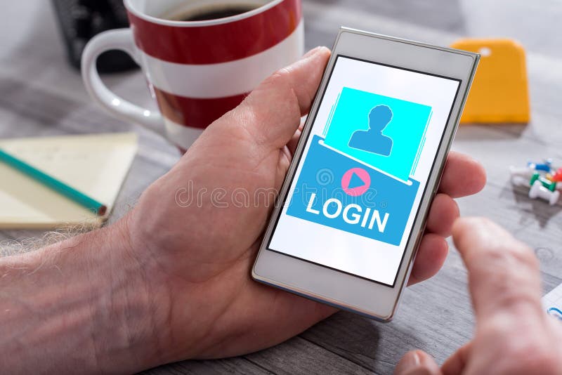Login Concept on a Smartphone Stock Image - Image of user, technology ...
