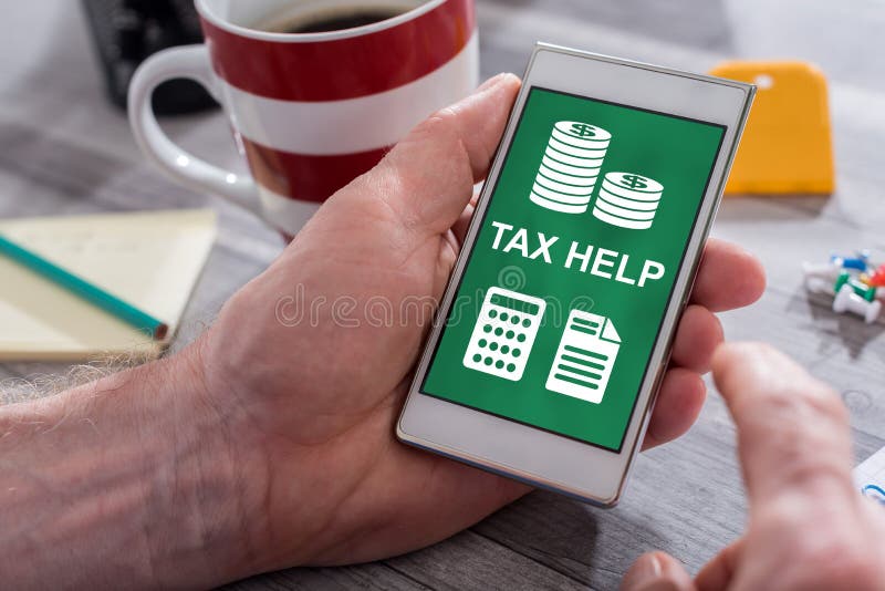 Tax Help Concept on a Smartphone Stock Image - Image of internet ...