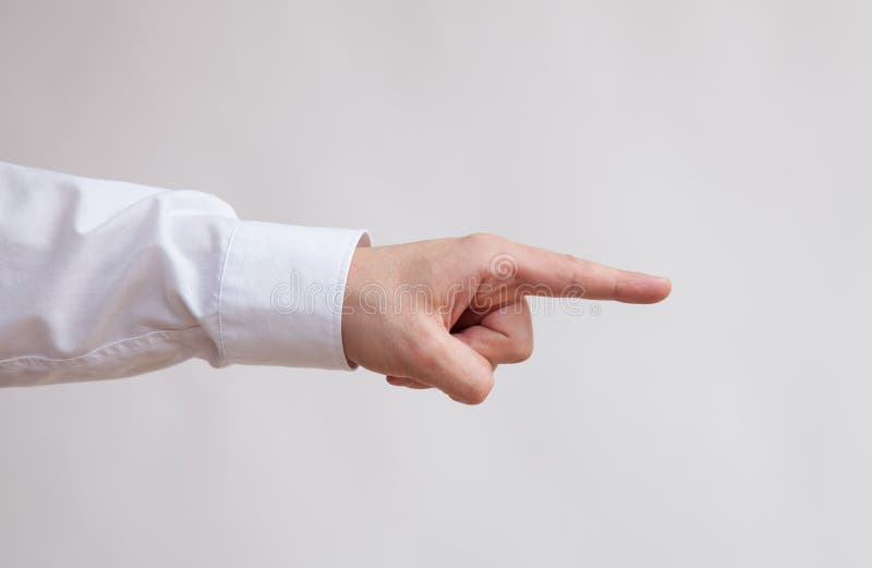Male Hand Indicating Sideways Stock Image - Image of background, formal ...