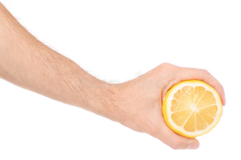 Male hand lemon stock image. Image of flow, health, juicy - 105453293