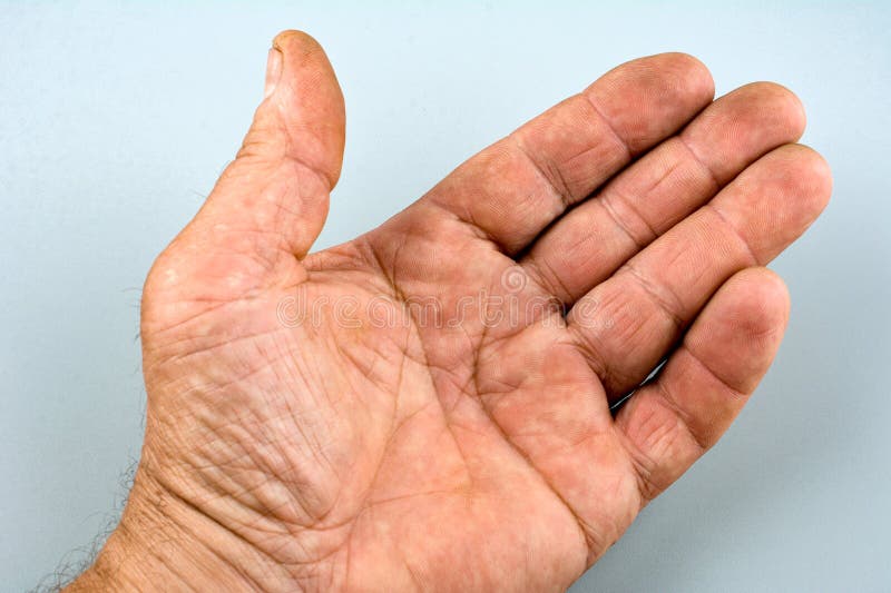 The Male Hand Lies on a Flat Plain Surface Stock Image - Image of high ...