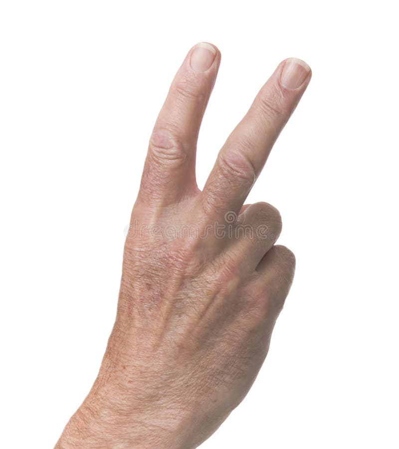 Male Hand Making Peace Sign Stock Image - Image of background, sign ...