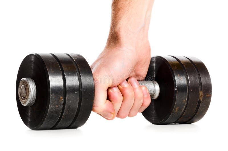 Male Hand with Metal Barbell Stock Photo - Image of lifestyles ...