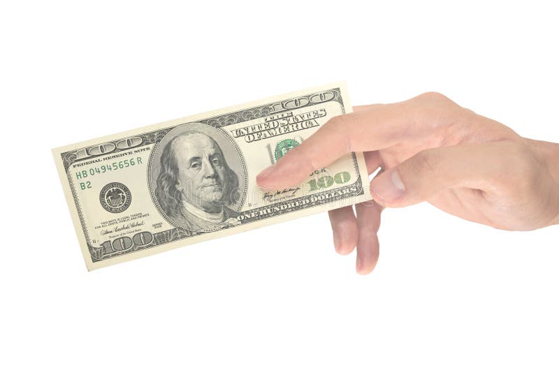 Male Hand Pinching Dollar Note Stock Photo - Image of send, currency ...