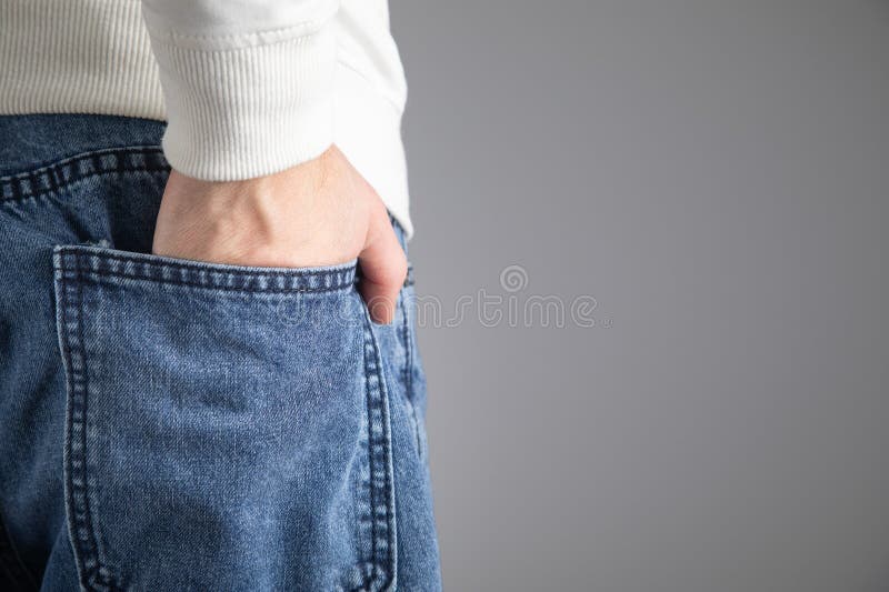Male Hand in Pocket of Jeans Stock Illustration - Illustration of ...