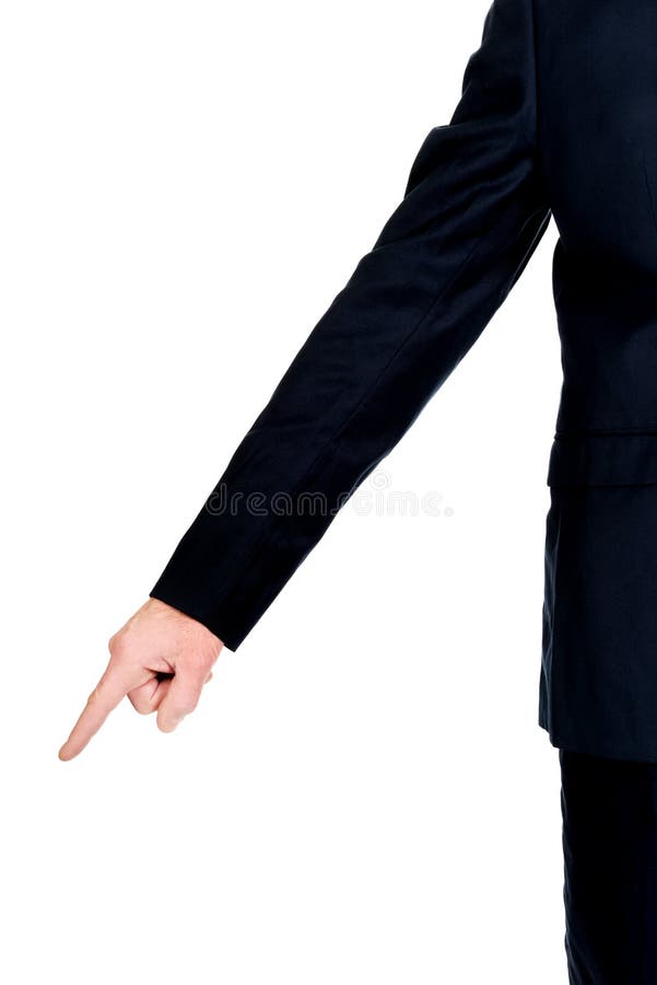 Male hand pointing down stock photo. Image of point, forefinger - 76792410