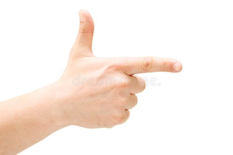 Male Hand Pointing a Finger Stock Photo - Image of route, male: 29655814