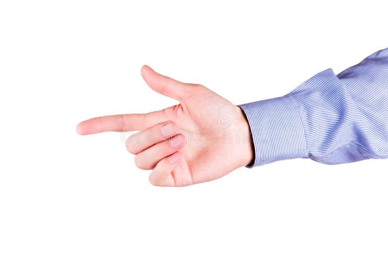 Male Hand with Pointing Finger Showing Something Stock Image - Image of ...