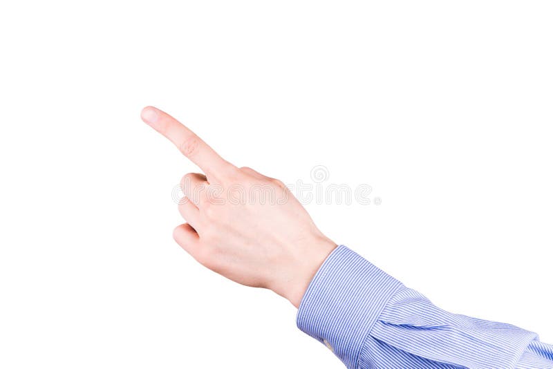 Male Hand with Pointing Finger Showing Something Stock Image - Image of ...