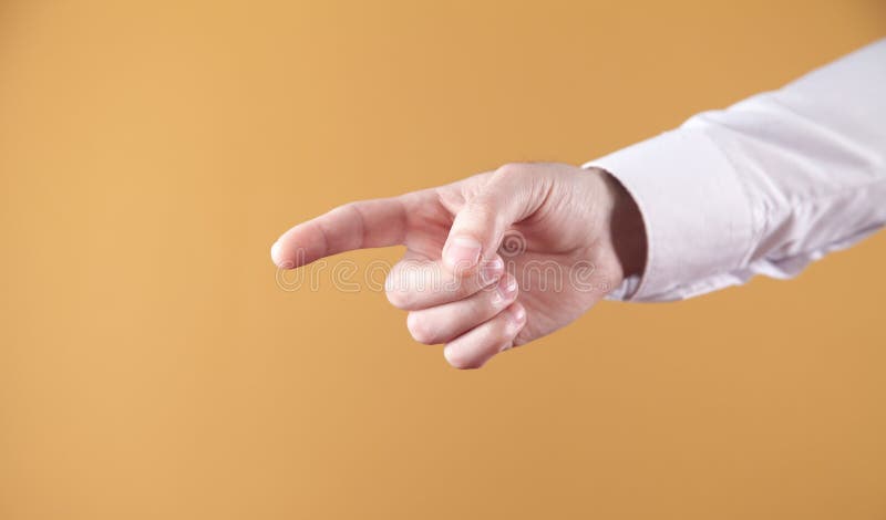 Male Hand Pointing or Touching Finger in Screen Stock Photo - Image of ...