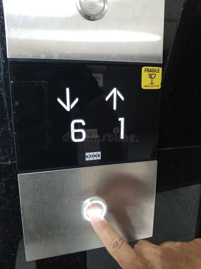 Male Hand Pressing Button in Elevator To Go To Floor Stock Image ...