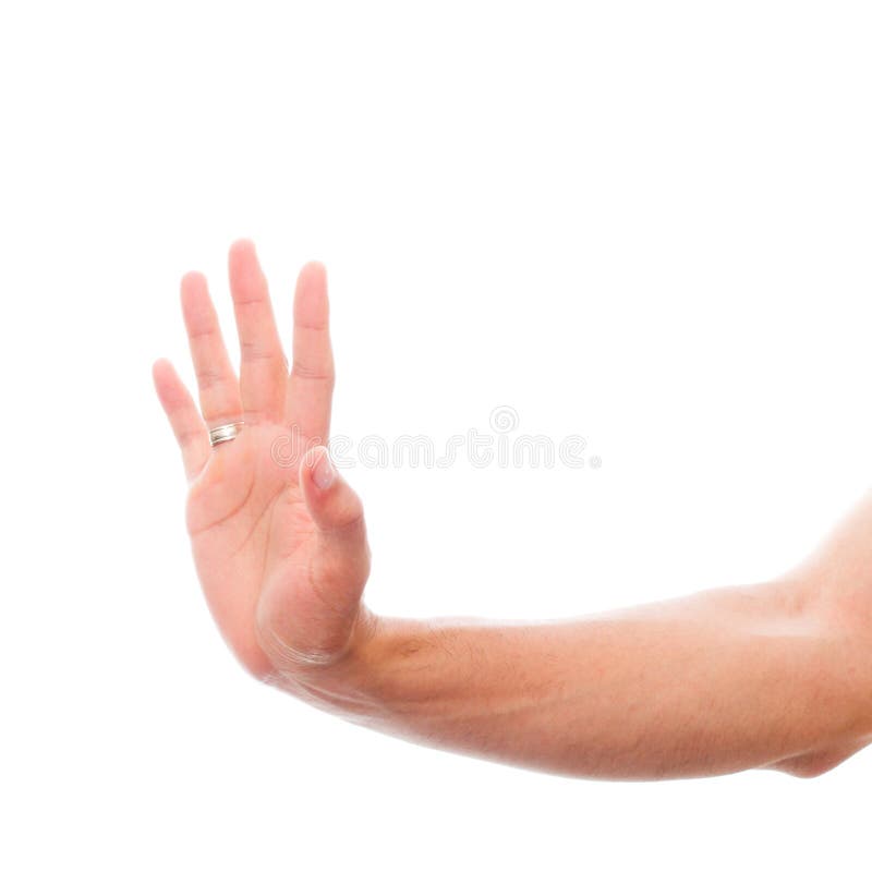 Male Hand Protest and Shows Stopping Stock Photo - Image of forbidden ...