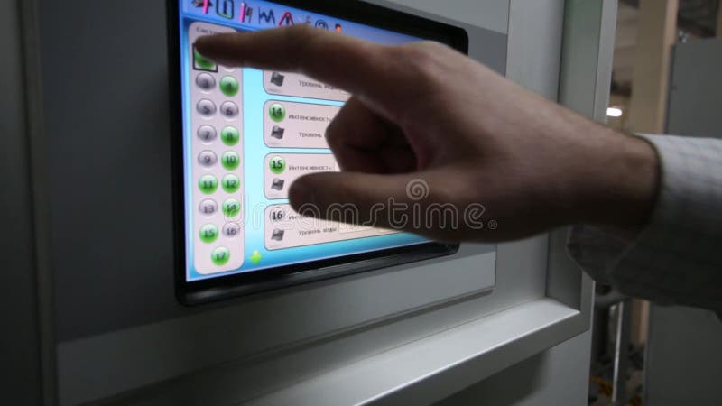 Male Hand Pushes the Button on the Control Panel Stock Video - Video of ...