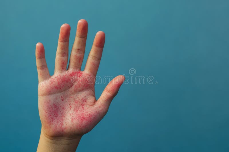 Male Hand with Rash this May Be a Possible Indicator of a Viral ...
