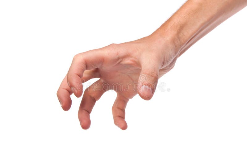 Male Hand Reaching for Something on White Stock Image - Image of choice ...