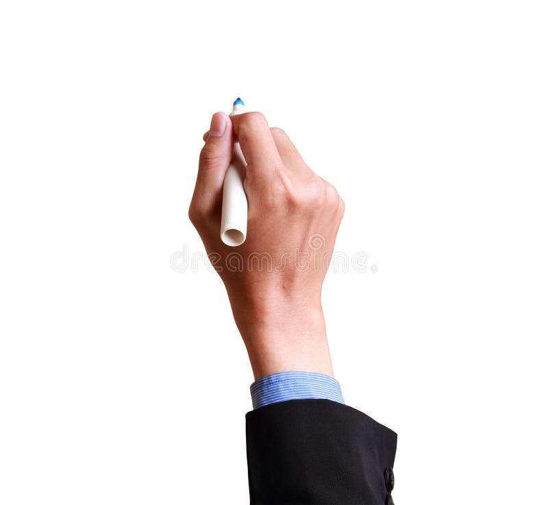 Male Hand is Ready for Drawing with Marker Stock Photo - Image of copy ...