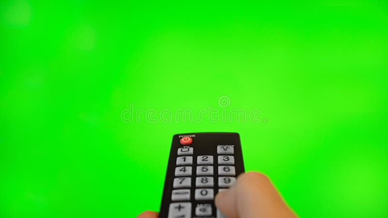 TV Screen. Green Chroma Key Stock Photo - Image of remote, video: 196211648