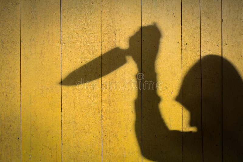 Male Hand Shadow with Kitchen Knife Stock Photo - Image of illegal ...