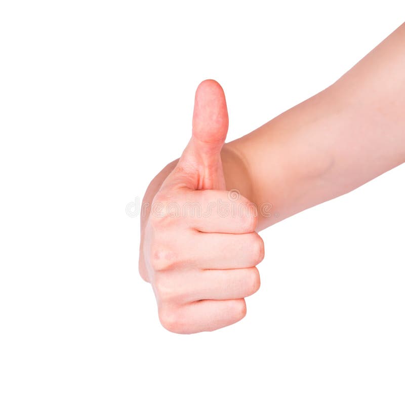 Male Hand Sign with Thumb Up. Stock Photo - Image of thumb, symbol ...