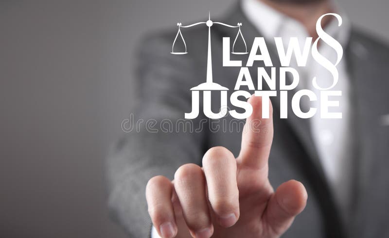 Male Hand Showing Law and Justice Concept Stock Image - Image of icon ...