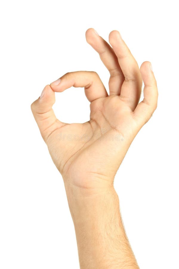 Male Hand Showing OK Close Up Stock Photo - Image of showing, number ...