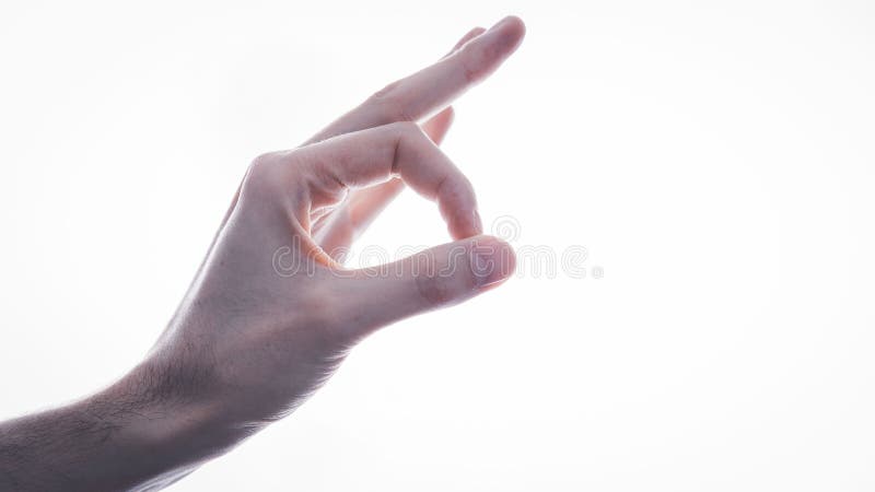 Male Hand Showing the OK Sign with a White Background. Stock ...