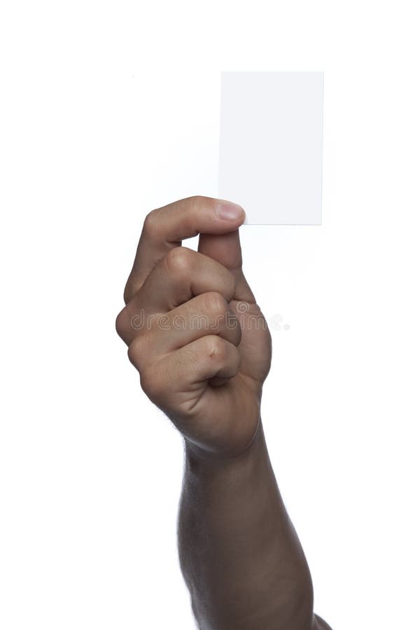 Male Hand Showing White Blank Sheet Stock Photo - Image of palm ...