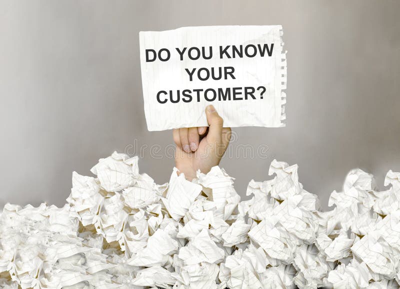 Male Hand Take a Paper with Text Do You Know Your Customer with a Lot ...