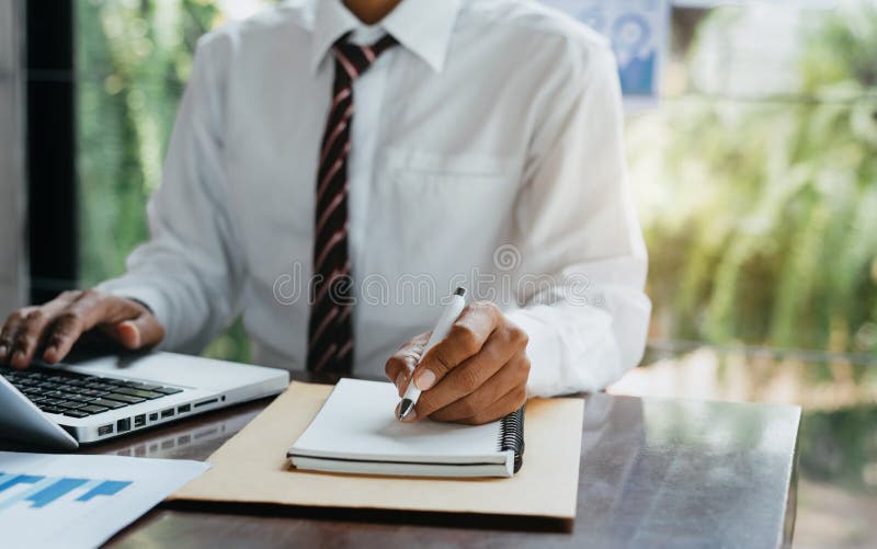 Male Hand Taking Notes on a Notebook Handwritten Note Writing Business ...