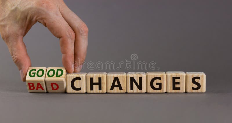 Bad or Good Changes Symbol. Businessman Changes Words Bad Changes To ...